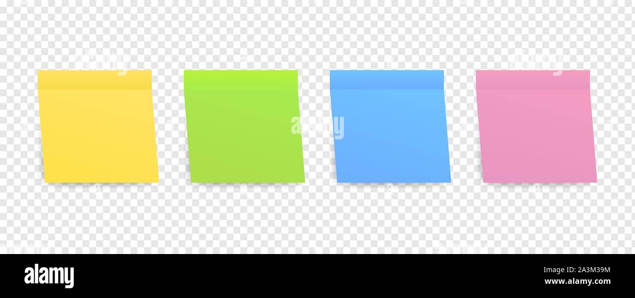 Sticky colored notes. Post note paper. Vector illustration Stock Vector ...