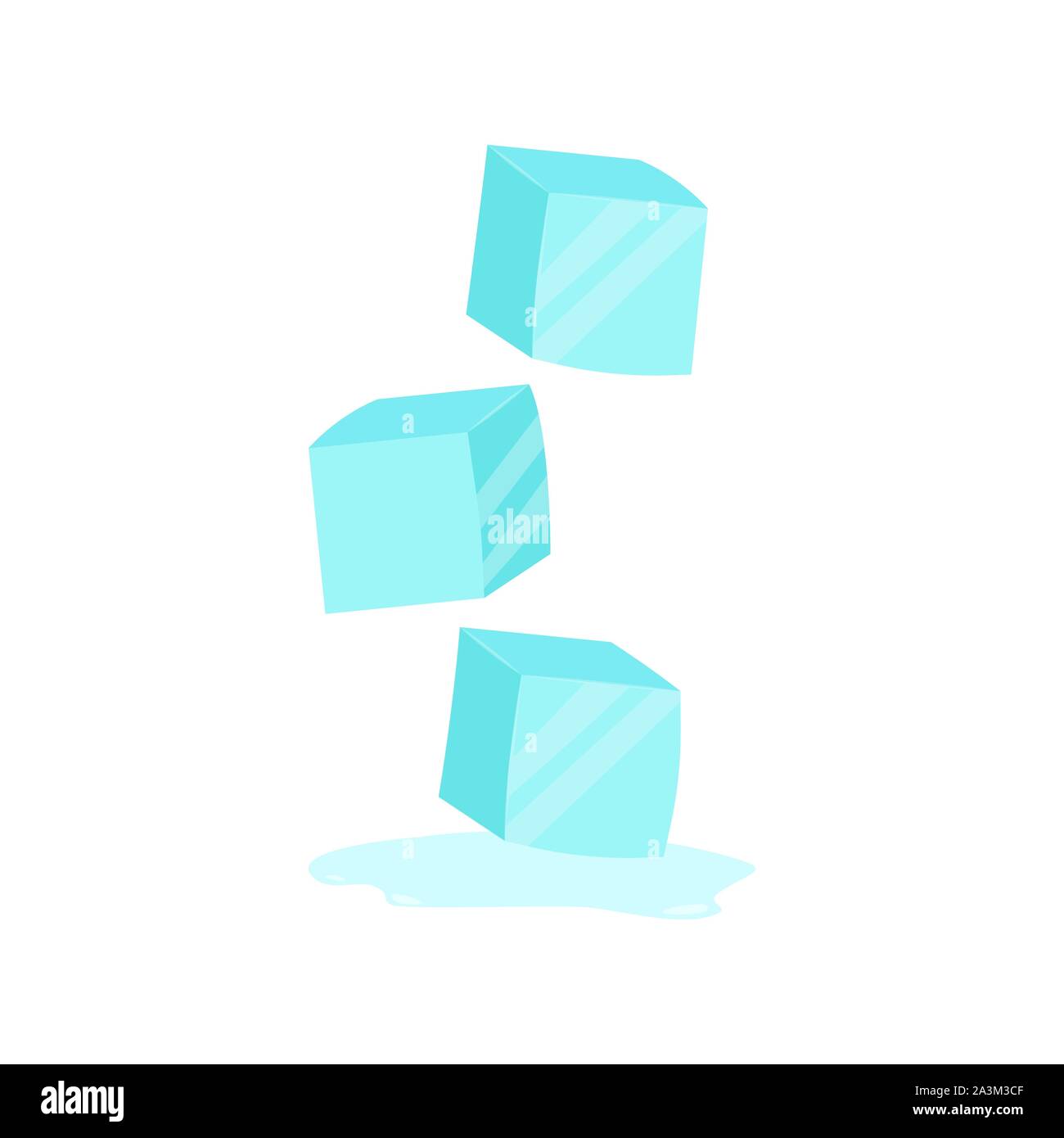 Ice cubes, Cold transparent frozen block. Vector illustration Stock ...