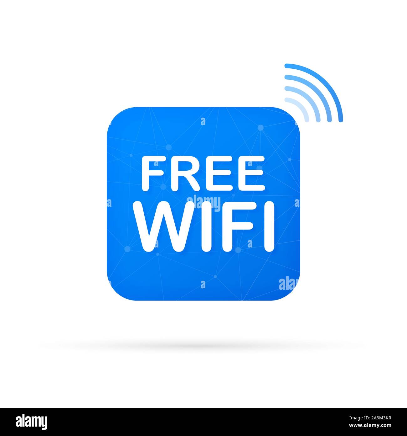 Free wifi zone blue icon. Free wifi here sign concept. Vector ...