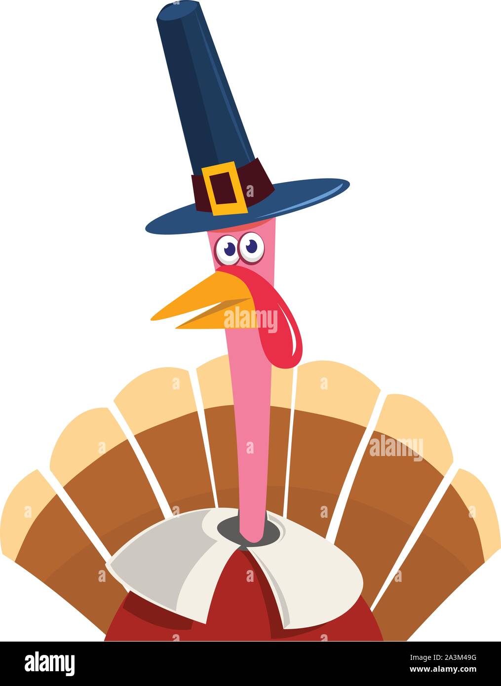 Turkey in cartoon style. Funny character Thanksgiving. Happy ...