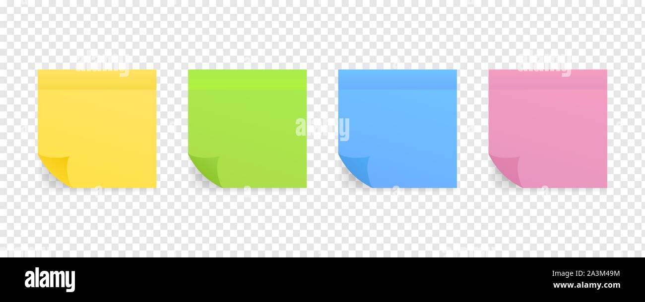 Sticky colored notes. Post note paper. Vector illustration Stock Vector ...