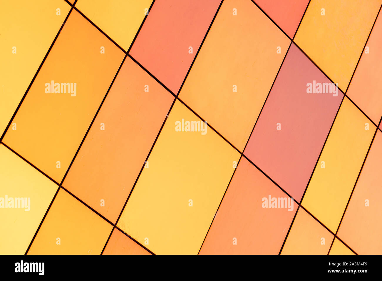 Bright orange and multicolored tile of different size for interior and ...
