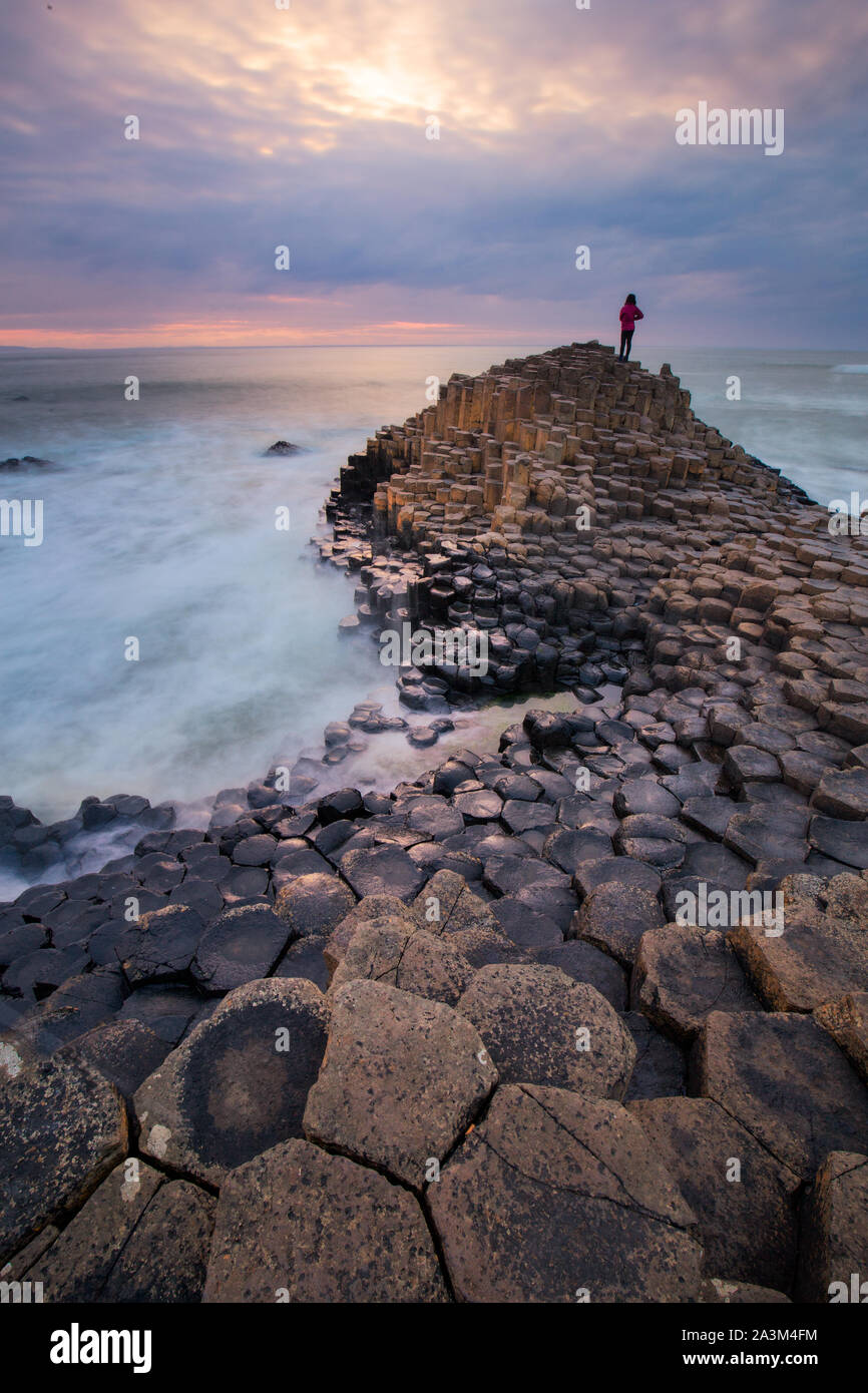 Woman standing on hexagonal hi-res stock photography and images - Alamy