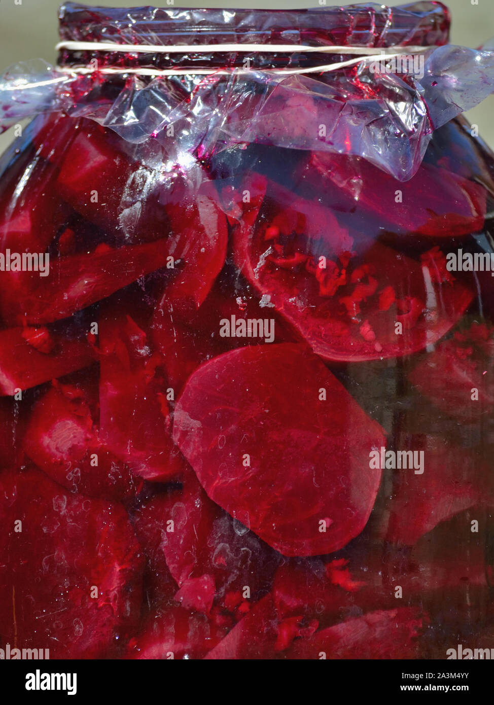 Homemade pickled swiss chard. Sweet and and sour beets with garlic ...