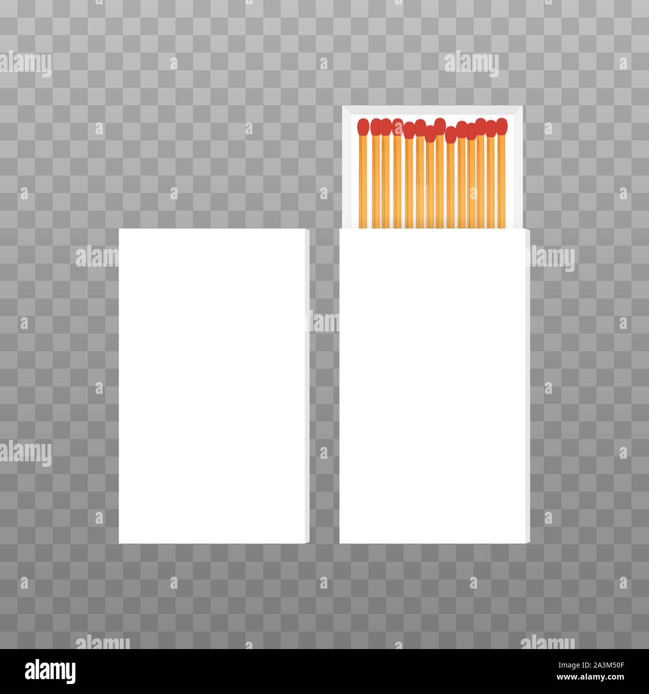 Vector Opened Blank Box Of Red Matches Top View. Vector illustration ...
