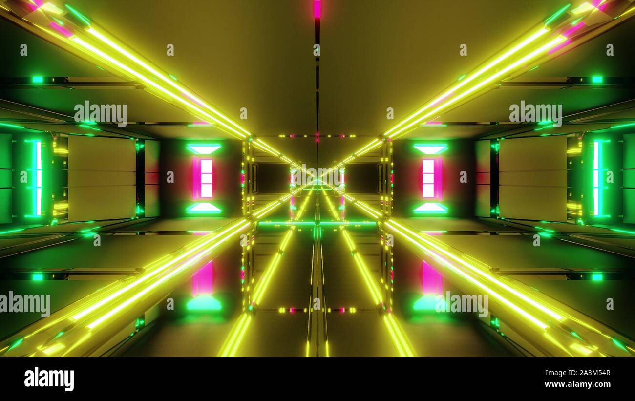 futuristic scifi hangar temple 3d illustration wallpaper background ...