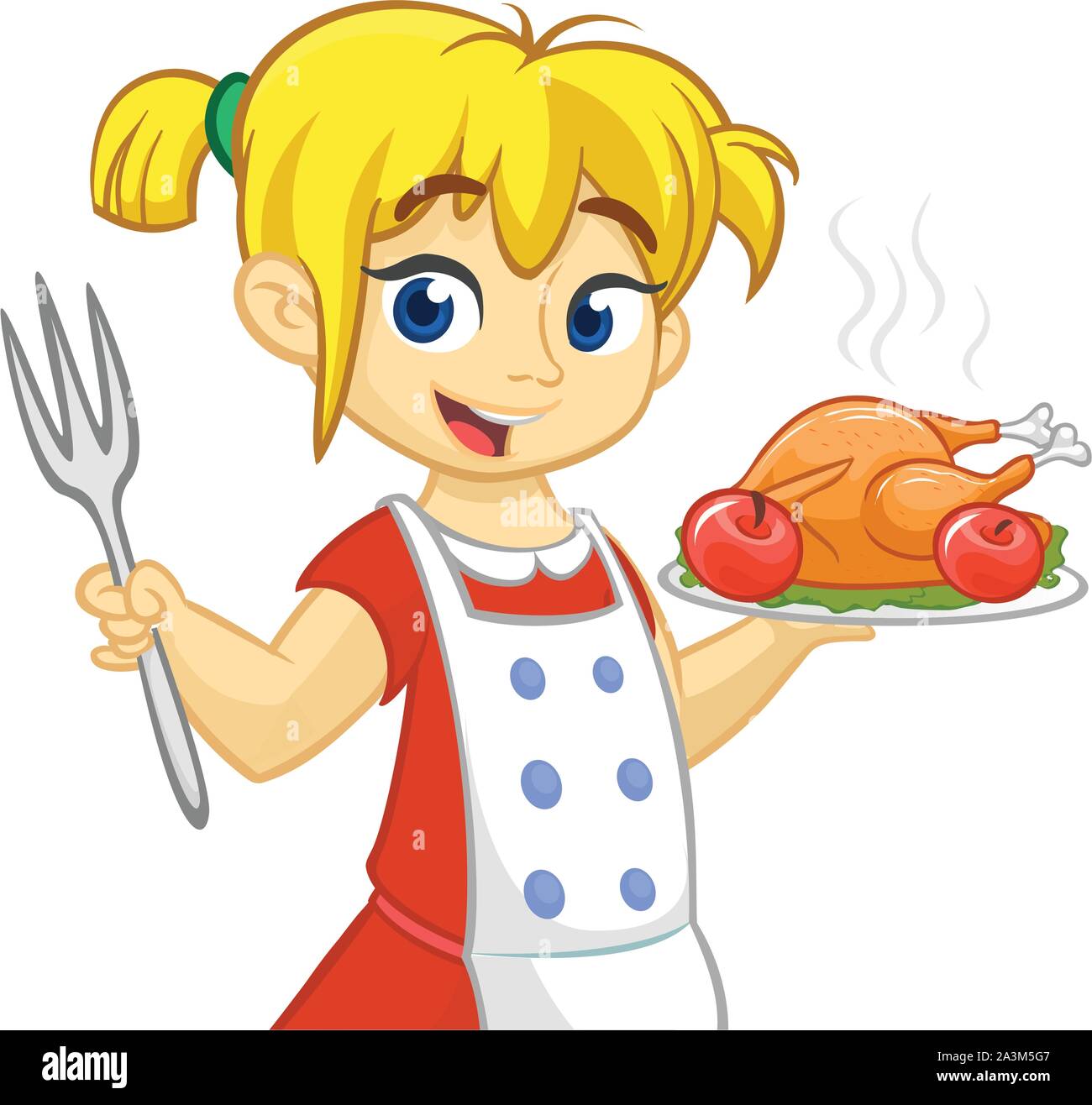 Woman in traditional dress cooking Stock Vector Images - Alamy