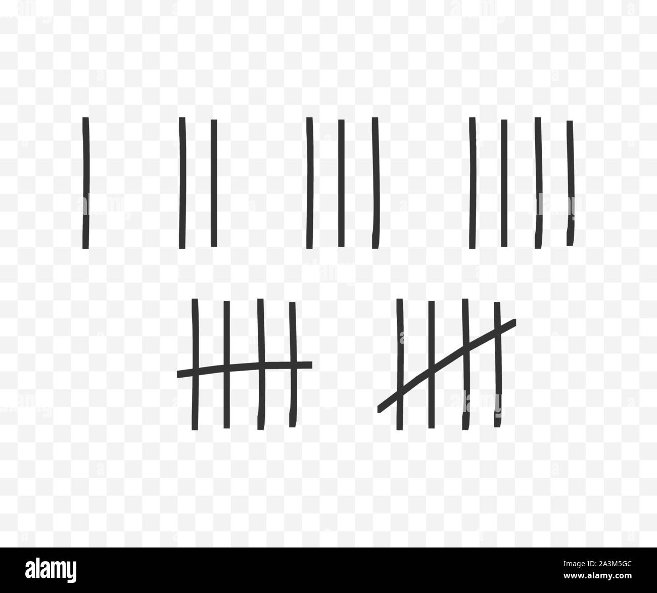 Tally marks on the wall isolated. Counting characters. Vector ...