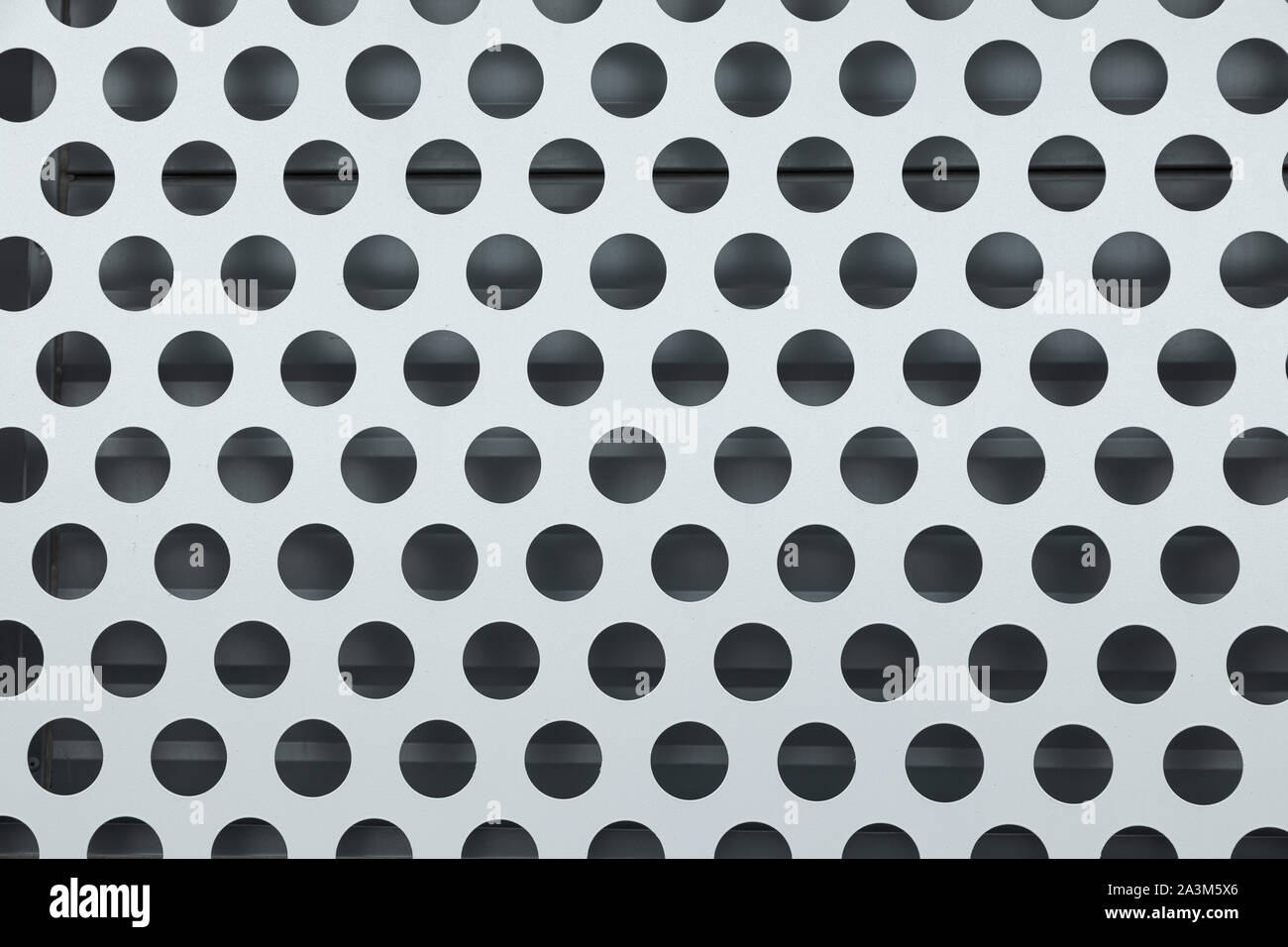 Flatlay of black and white polka-dot metal corrugated surface Stock ...
