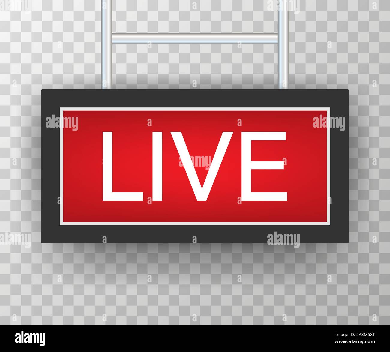 Broadcast studio live light. live sign radio and television. Vector ...