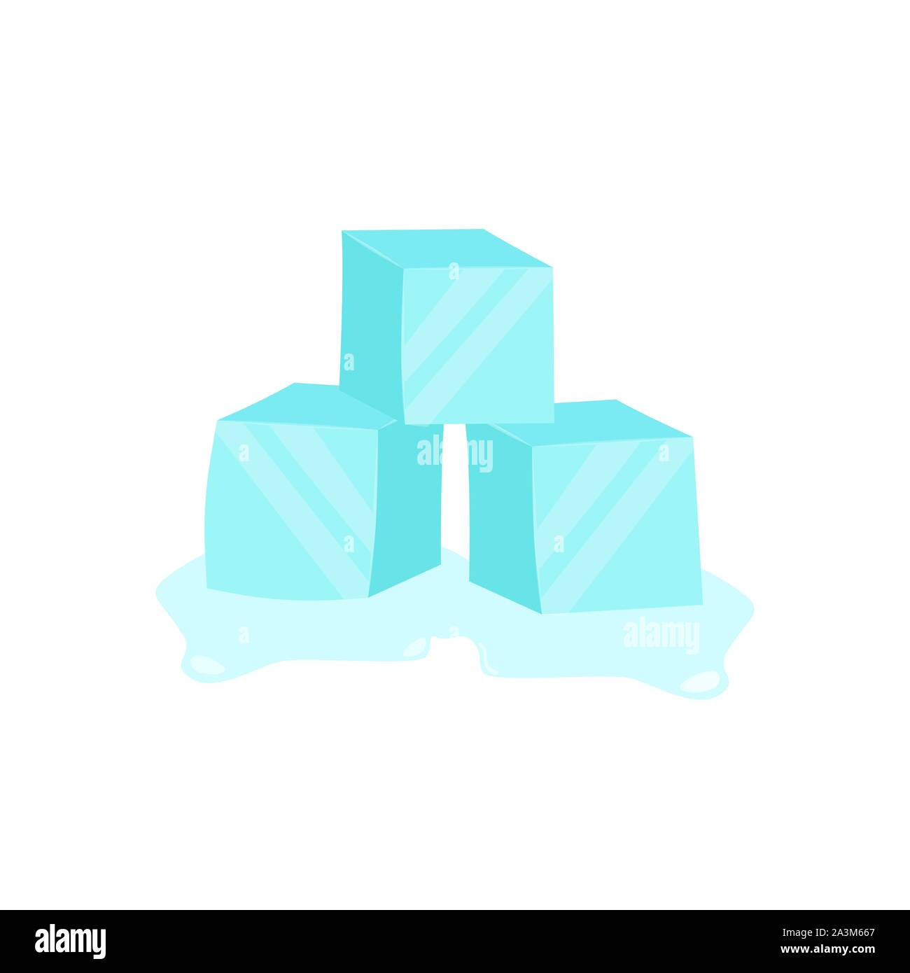 Ice cubes. Cold transparent frozen block. Vector stock illustration ...