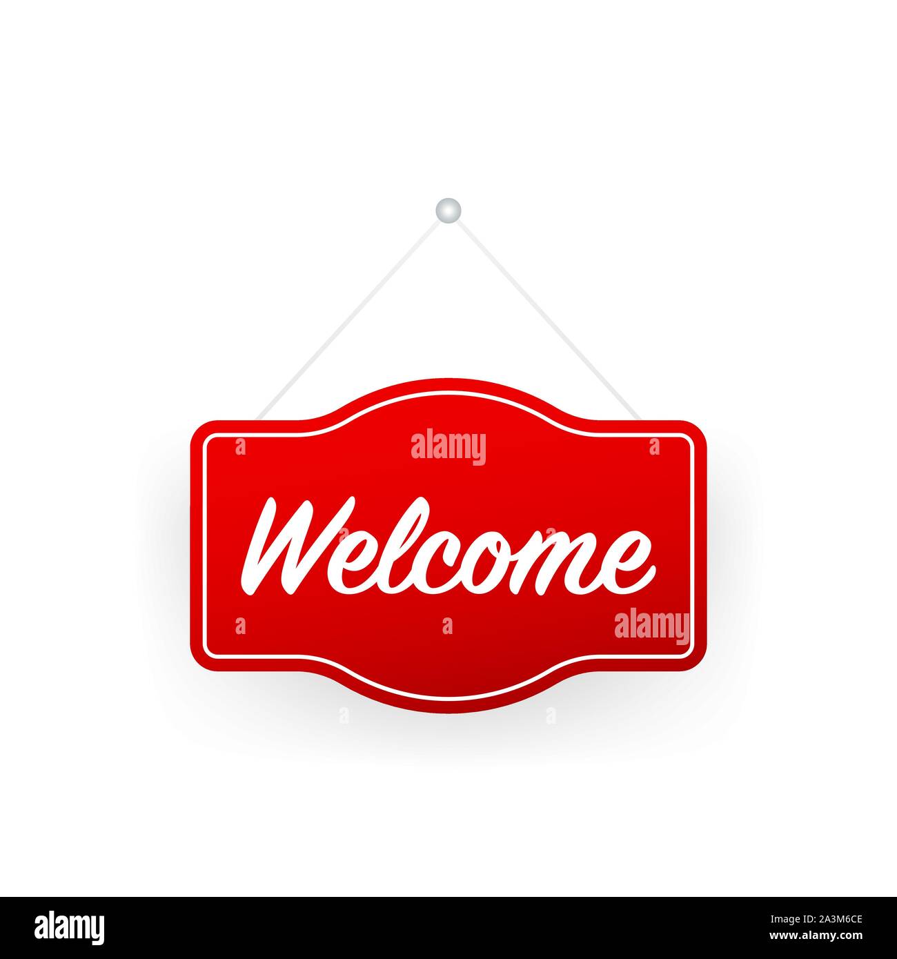 Welcome hanging sign on white background. Sign for door. Vector stock ...