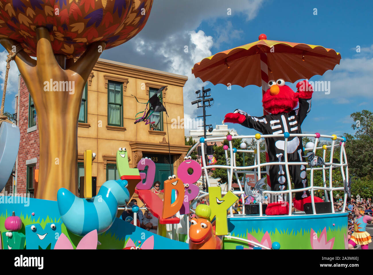 Orlando, Florida. October 5, 2019. Elmo in Sesame Street Party Parade ...