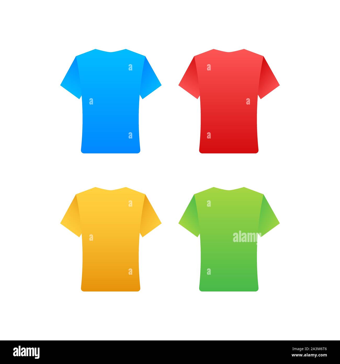 Color T-shirts front view vector set isolated. Vector illustration ...