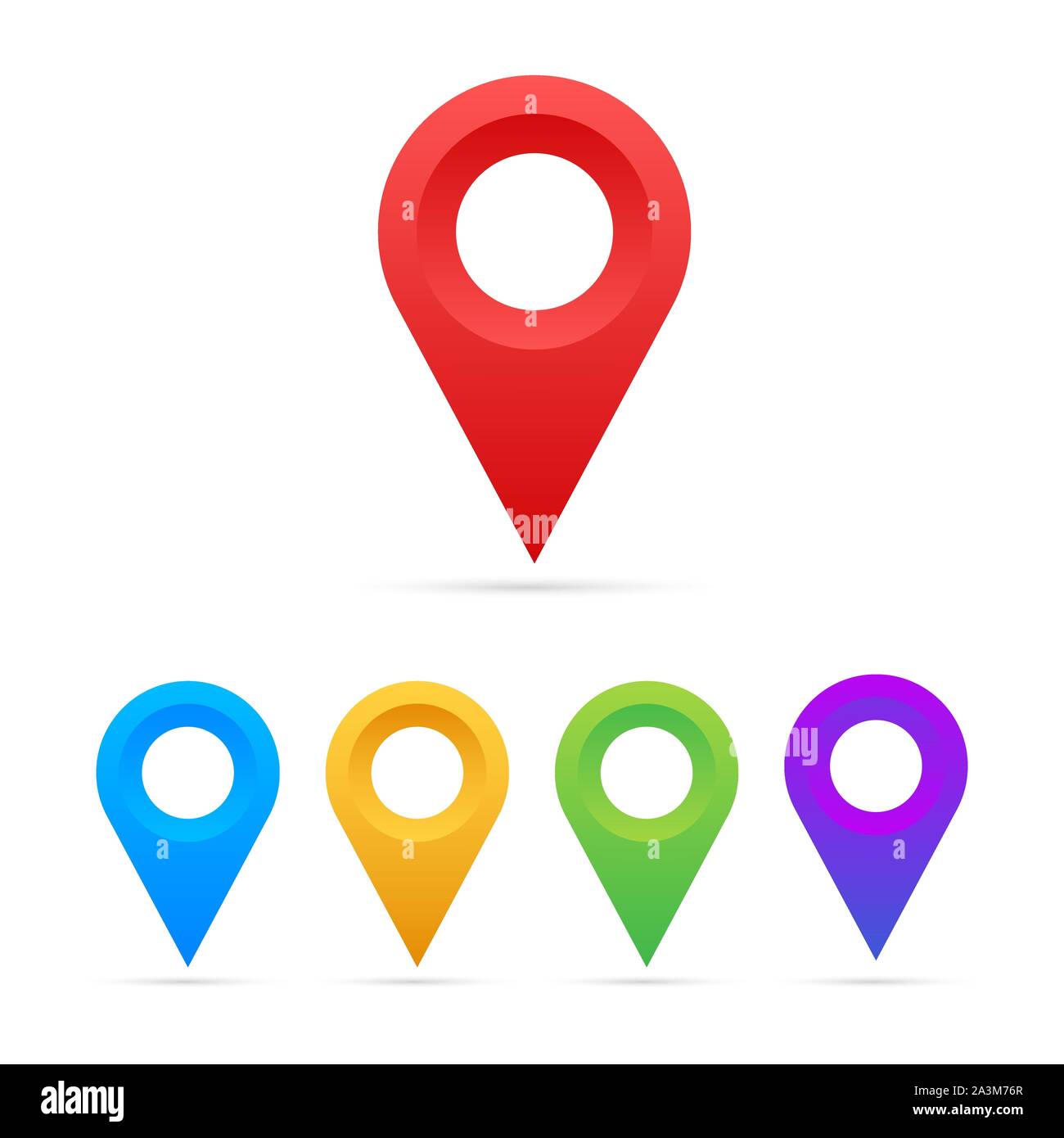 Set of map pointers on white background. Vactor stock illustration ...