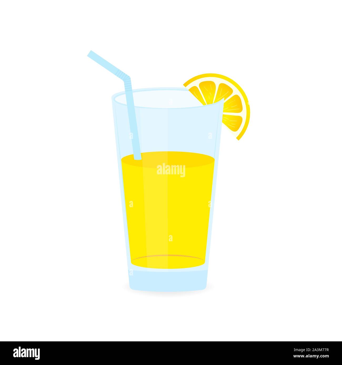 Icon of drink with fruit. Lemon juice on white background. Vector stock ...