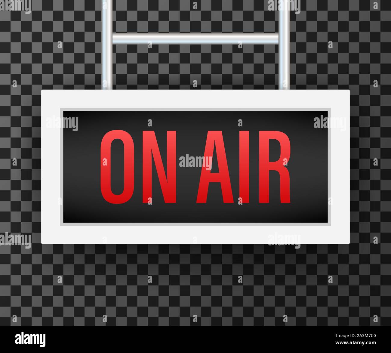 Broadcast studio on air light. On-air sign radio and television. Vector ...