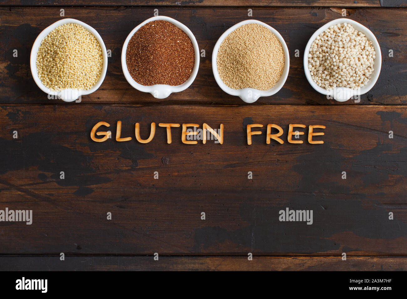 Gluten free grains - amaranth, sorghum grain, teff and millet Stock ...