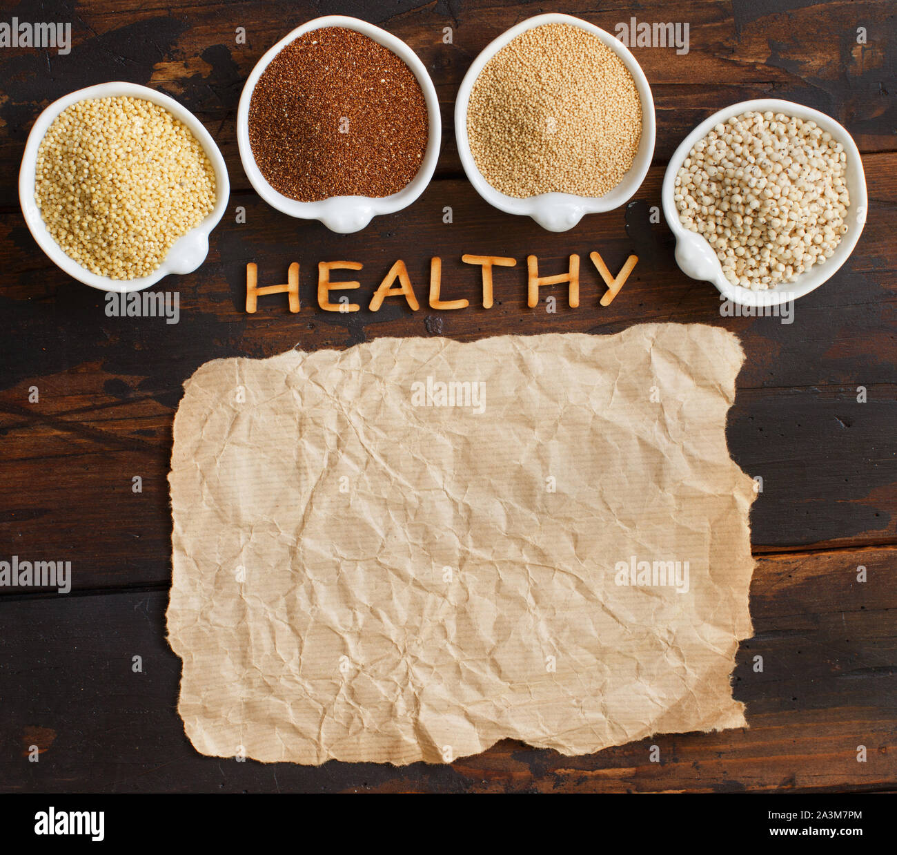 Gluten free grains - amaranth, sorghum grain, teff and millet Stock ...