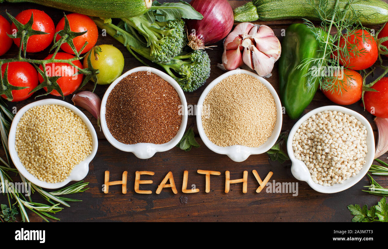 Gluten free grains and vegetables - amaranth, sorghum grain, teff and ...