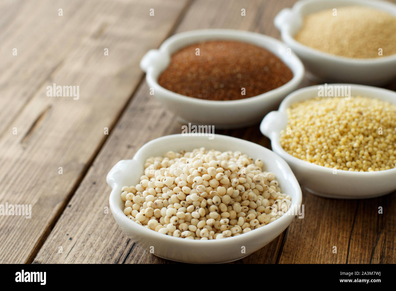 Gluten free grains - amaranth, sorghum grain, teff and millet Stock ...