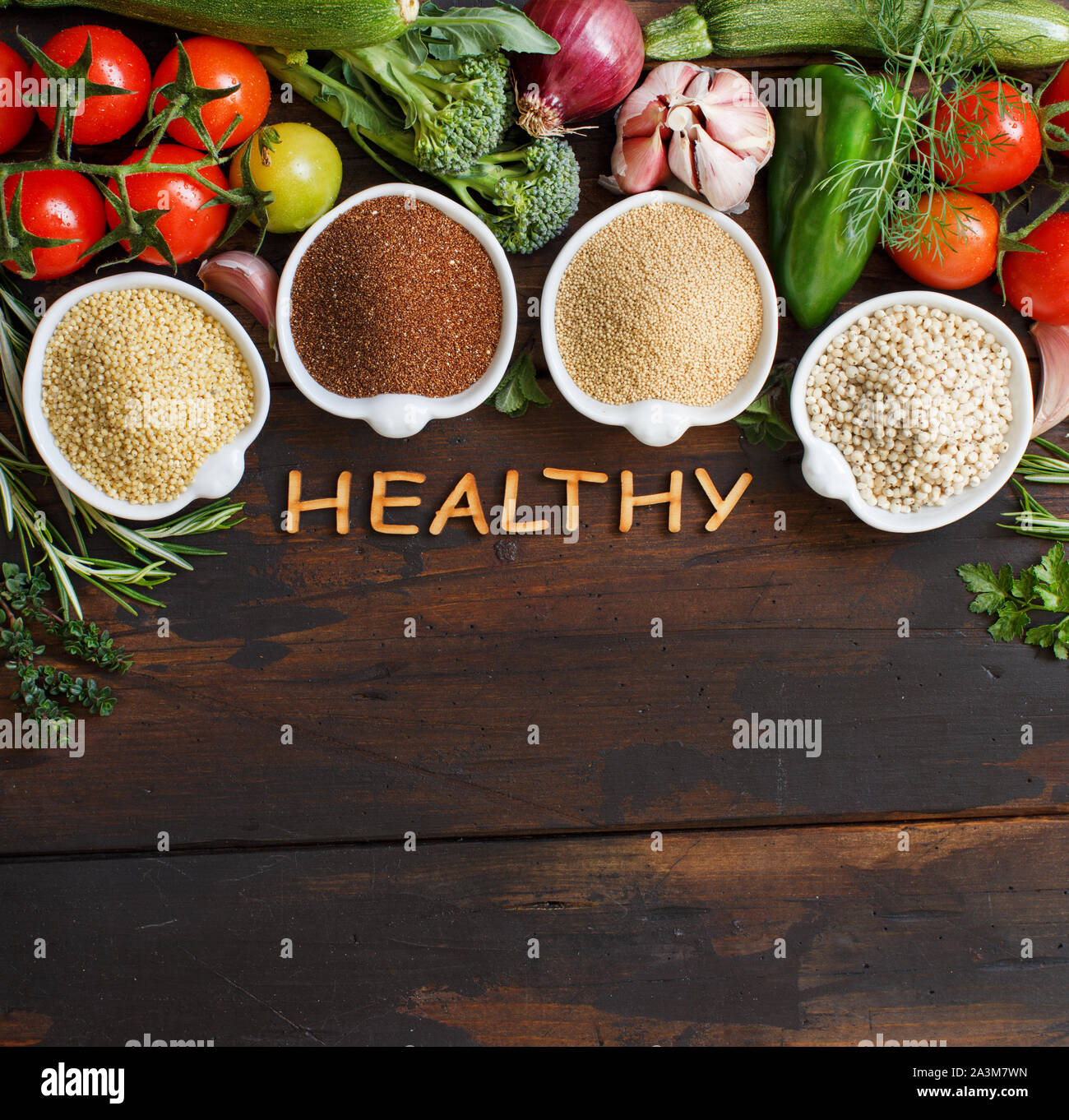 Gluten free grains and vegetables - amaranth, sorghum grain, teff and ...