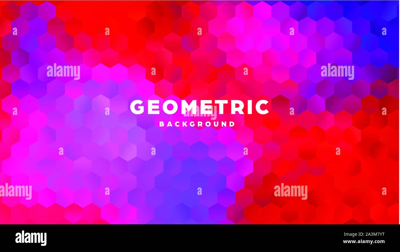 Hexagonal polygonal abstract background. Colorful triangle gradient design. Low poly hexagon ...