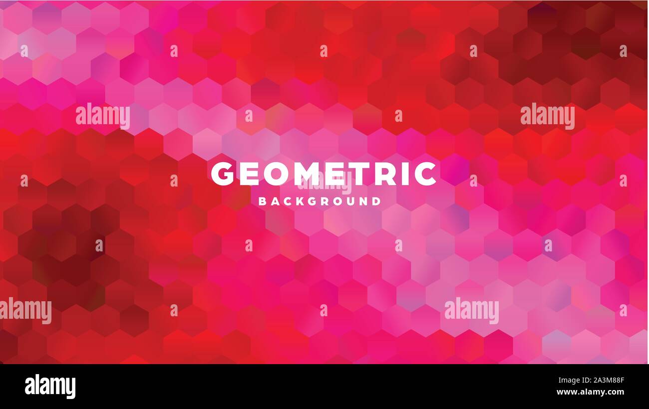 Hexagonal polygonal abstract background. Colorful triangle gradient design. Low poly hexagon ...