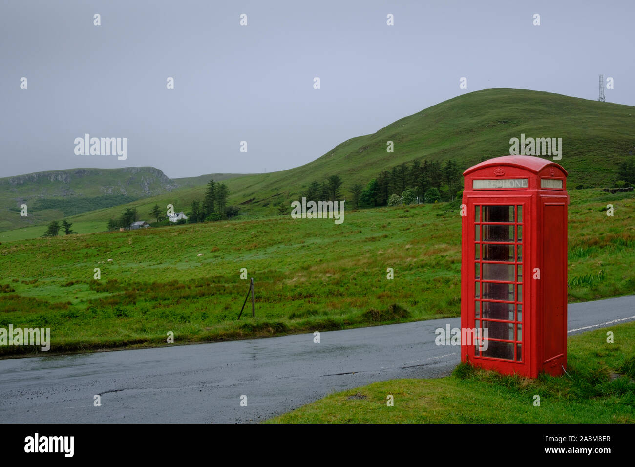 Red telephone box Isle of Skye Highlands Scotland Stock Photo - Alamy