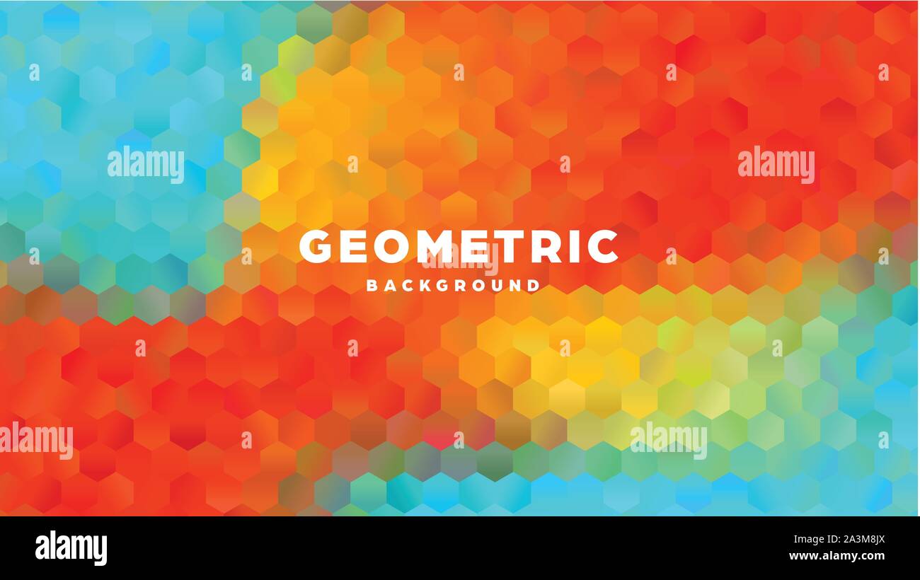Hexagonal polygonal abstract background. Colorful triangle gradient ...