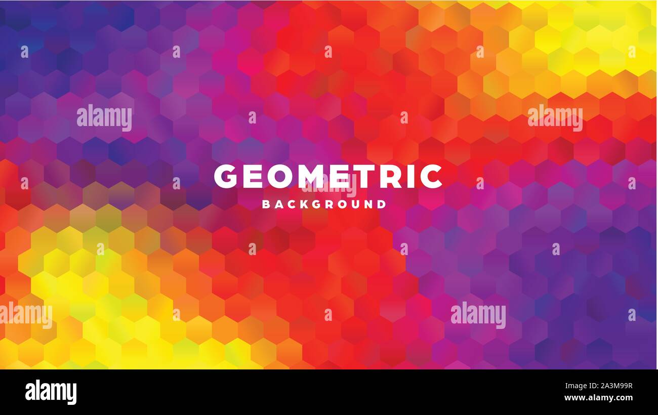 Hexagonal polygonal abstract background. Colorful triangle gradient ...