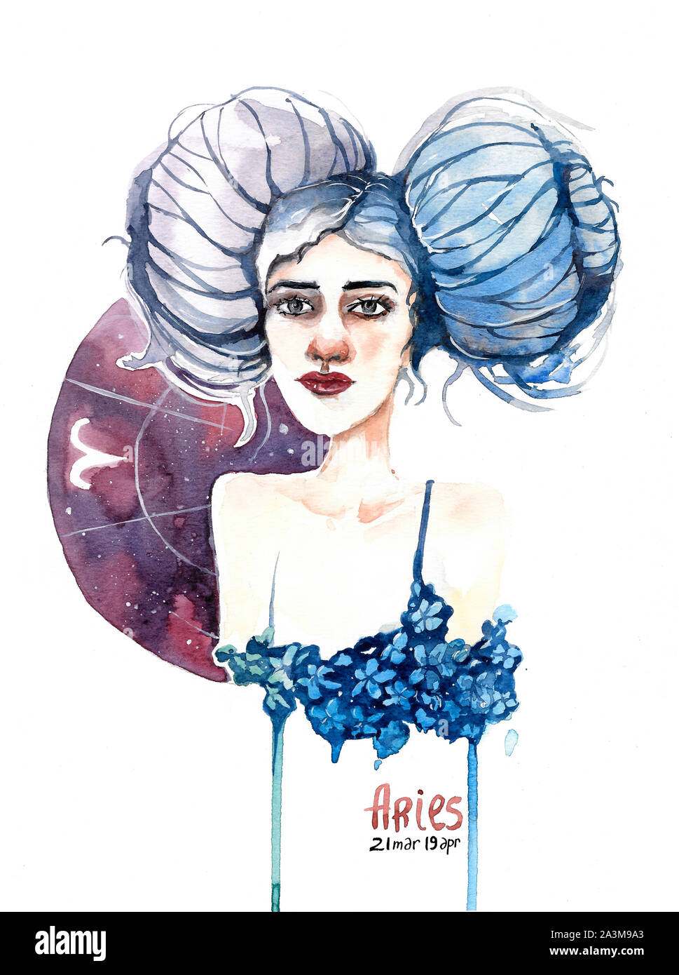 Watercolor illustration portrait white Cut Out Stock Images & Pictures ...