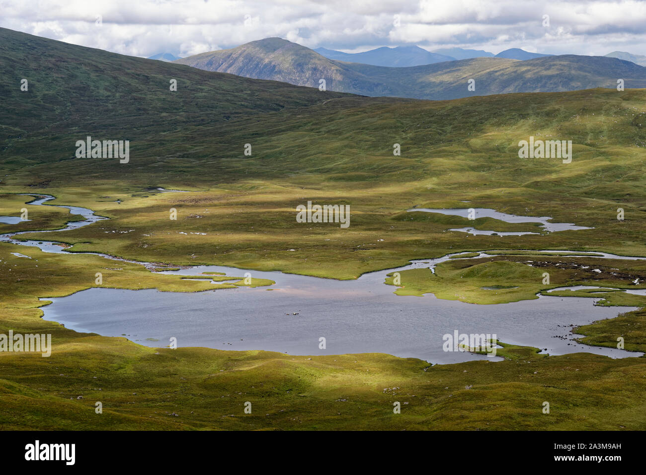 River Bà & Loch Buidhe, Bienn a'Chrulaiste centre top, viewed from ...