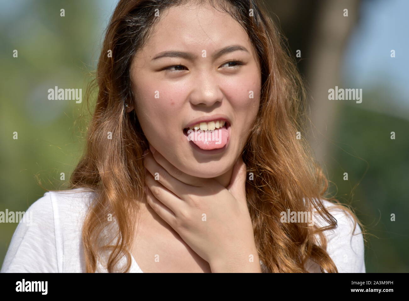 Choking woman hi-res stock photography and images - Alamy