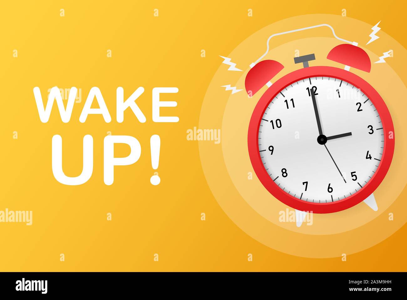 Wake up poster with alarm clock. Vector illustration Stock Vector Image ...