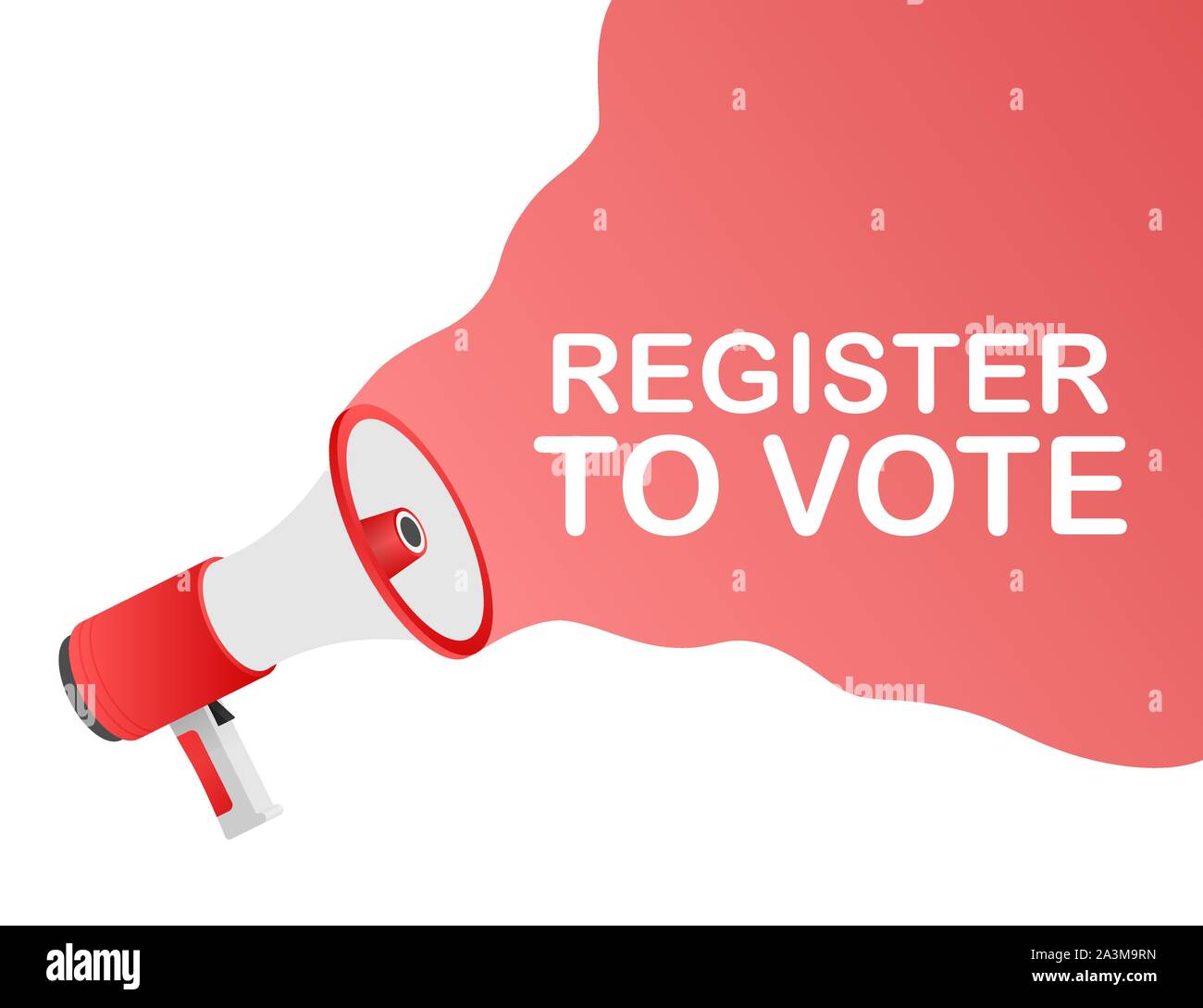Hand Holding Megaphone with Register to vote. Vector illustration Stock ...
