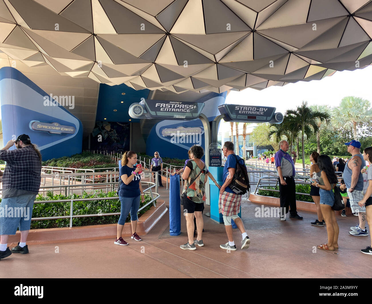 Orlando,FL/USA-10/5/19: Spaceship Earth theme park ride entrance at ...