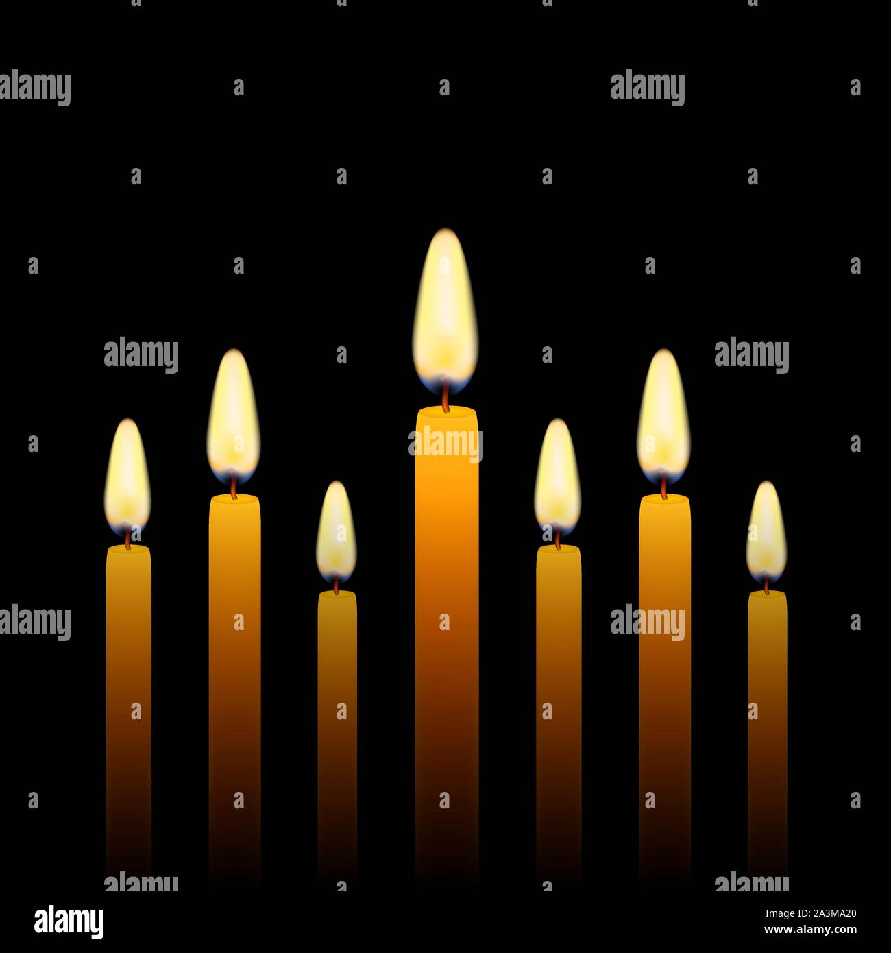 Realistic burning candle. Transparency grid. Vector illustration Stock ...