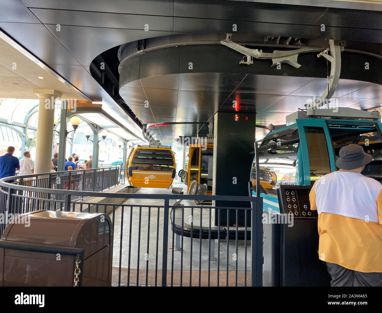 Orlando,FL/USA-10/5/19: Skyliner theme park ride entrance at Disney ...