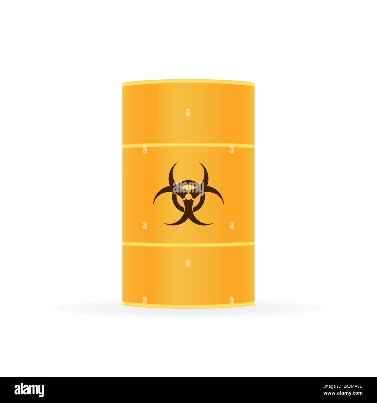 Barrels of biohazard waste, Radioactive waste on white background ...