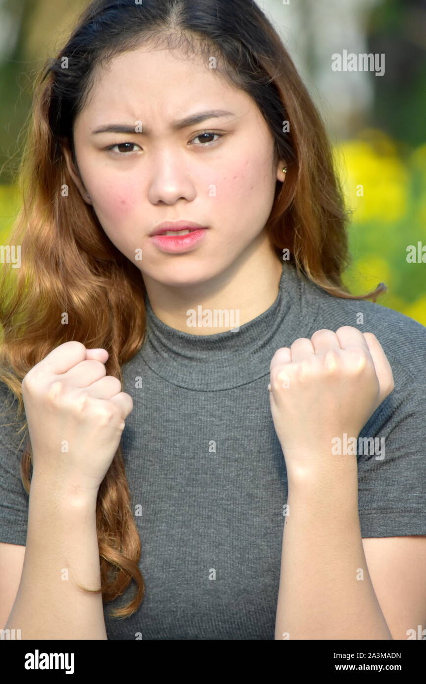 Mad Beautiful Diverse Female Stock Photo - Alamy