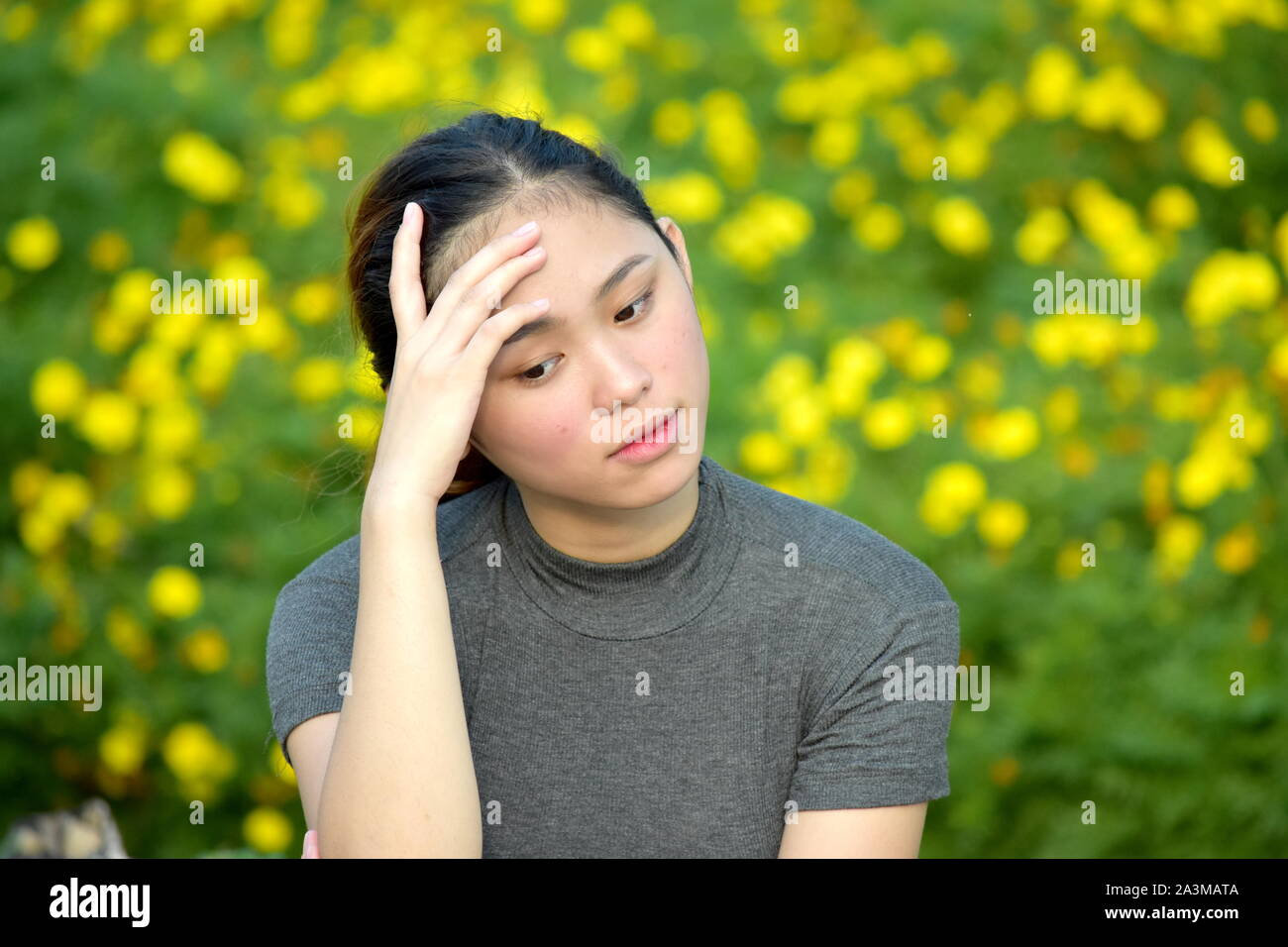 Filipina Female Under Stress Stock Photo - Alamy