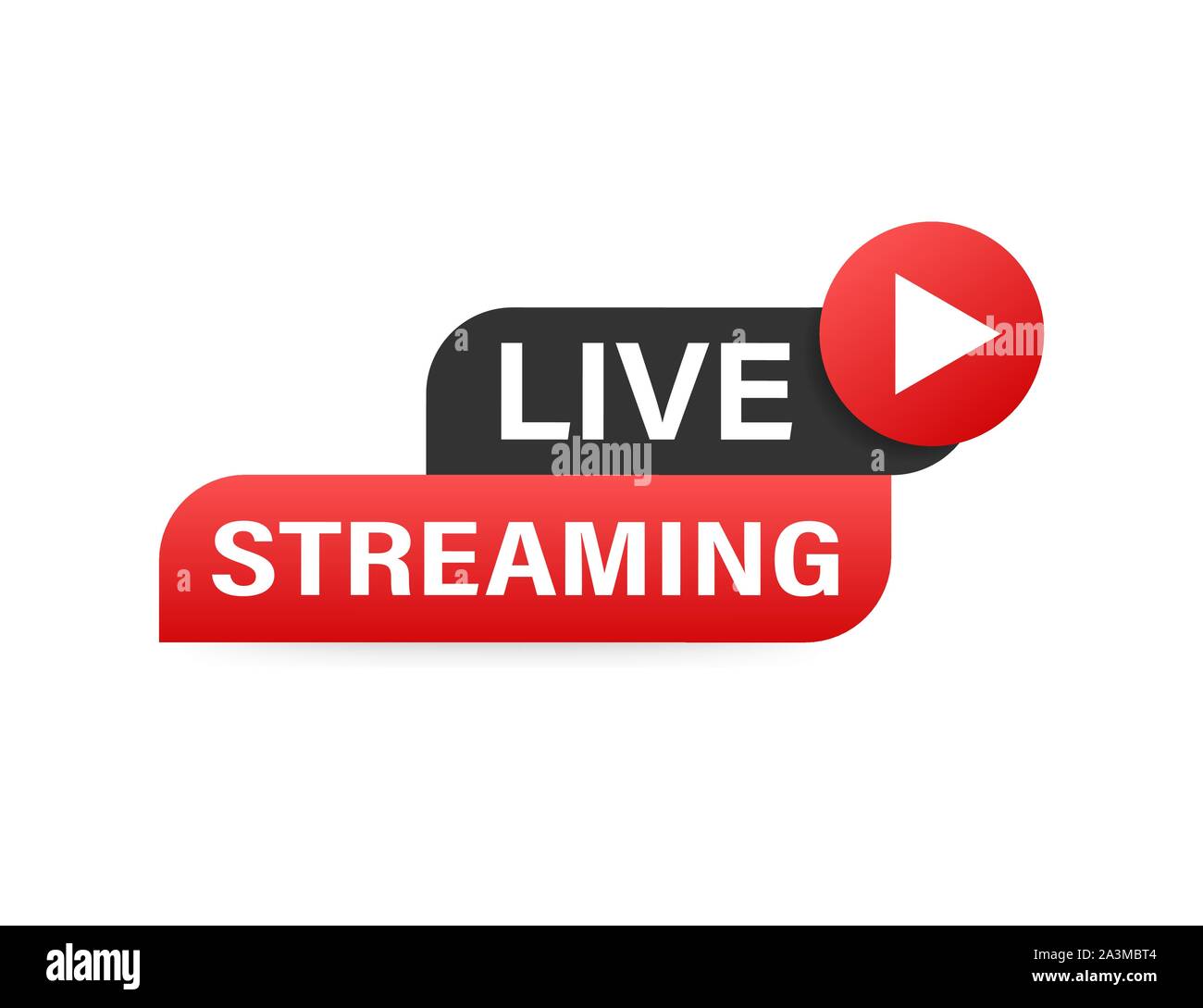 Live streaming logo, news and TV or online broadcasting. Vector stock ...
