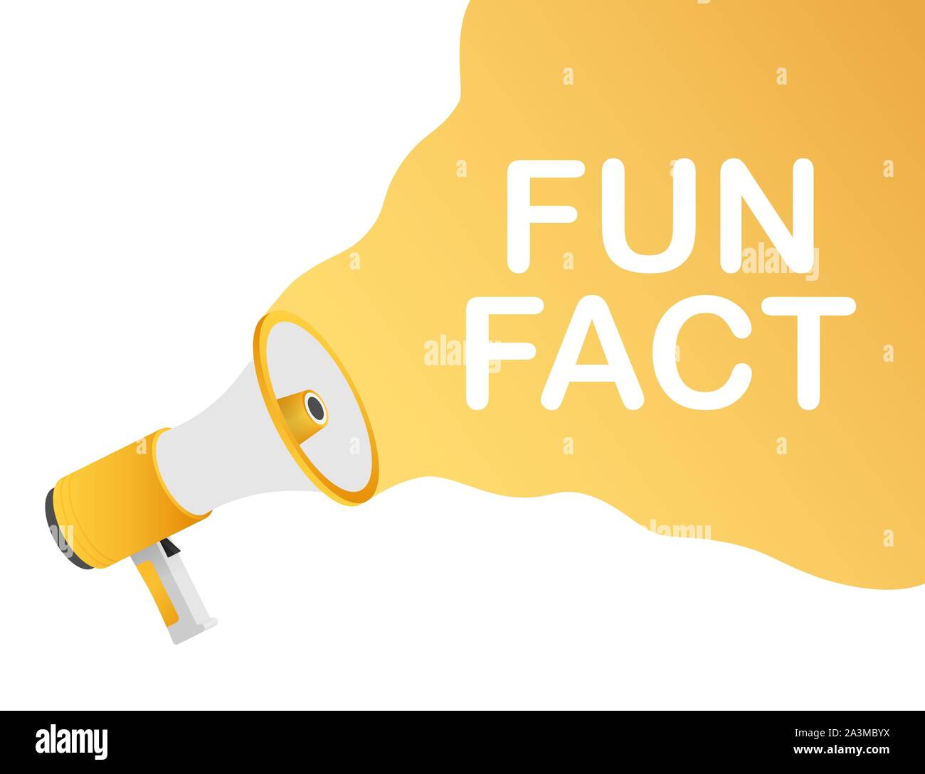 Hand holding megaphone - Fun fact. Vector stock illustration Stock ...