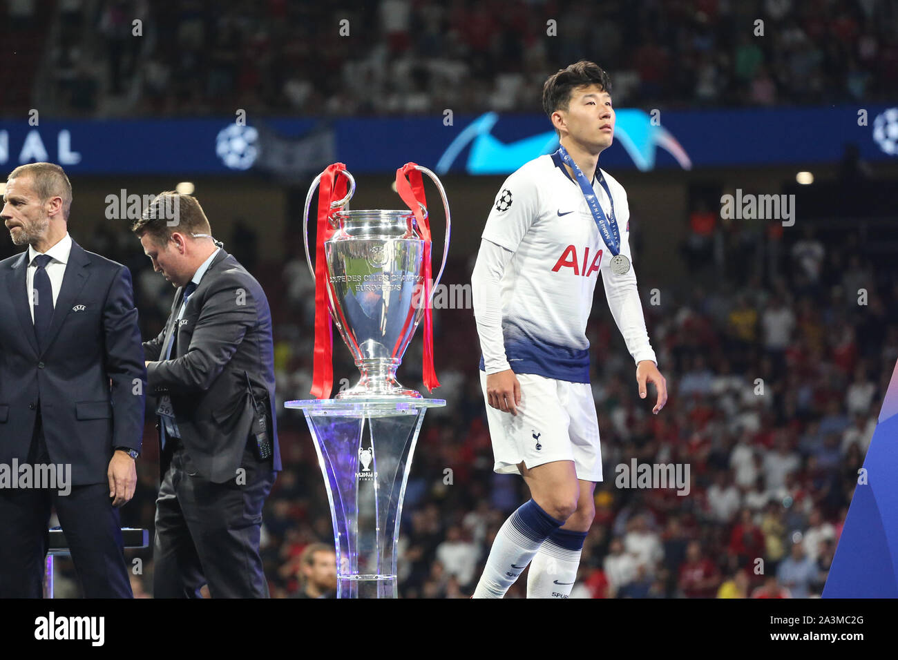 MADRID, SPAIN - JUNE 01, 2019: Son Heung-Min (Tottenham) pictured during the final of the 2019/ ...