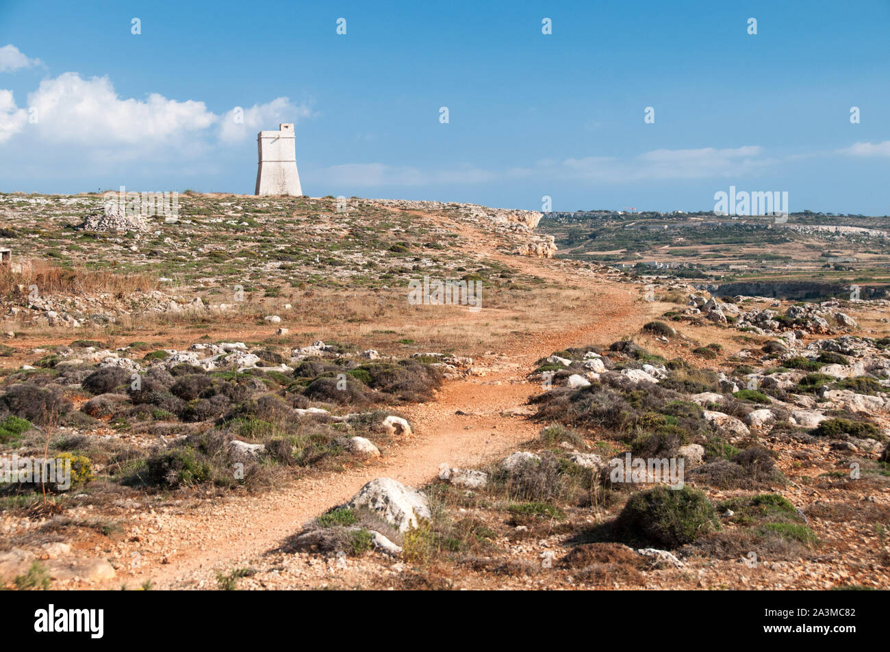 Around Malta - Medieval watchtower on Ghajn Tuffieha Bay Stock Photo ...