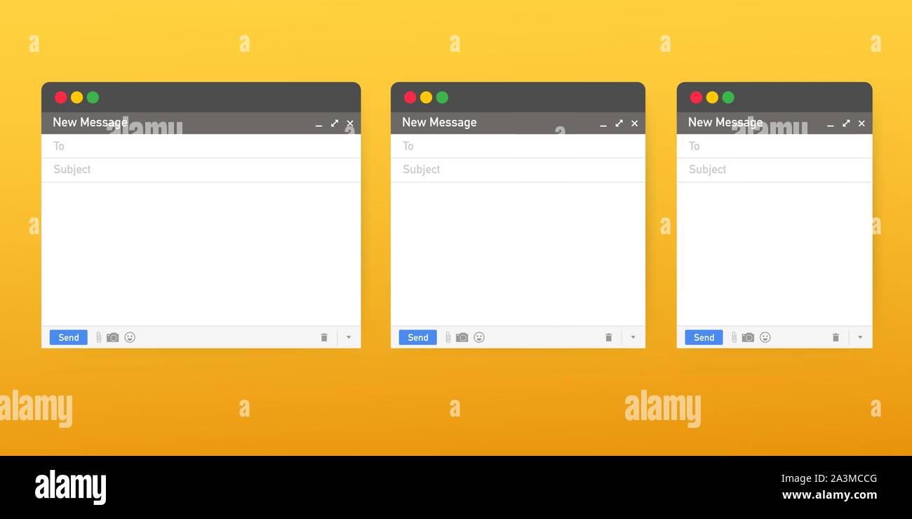 Email template. Blank e-mail browser window. Mail message web page ...