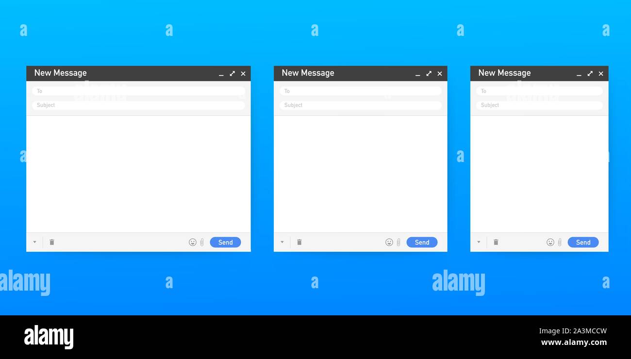 Email template. Blank e-mail browser window. Mail message web page vector frame. Vector stock ...