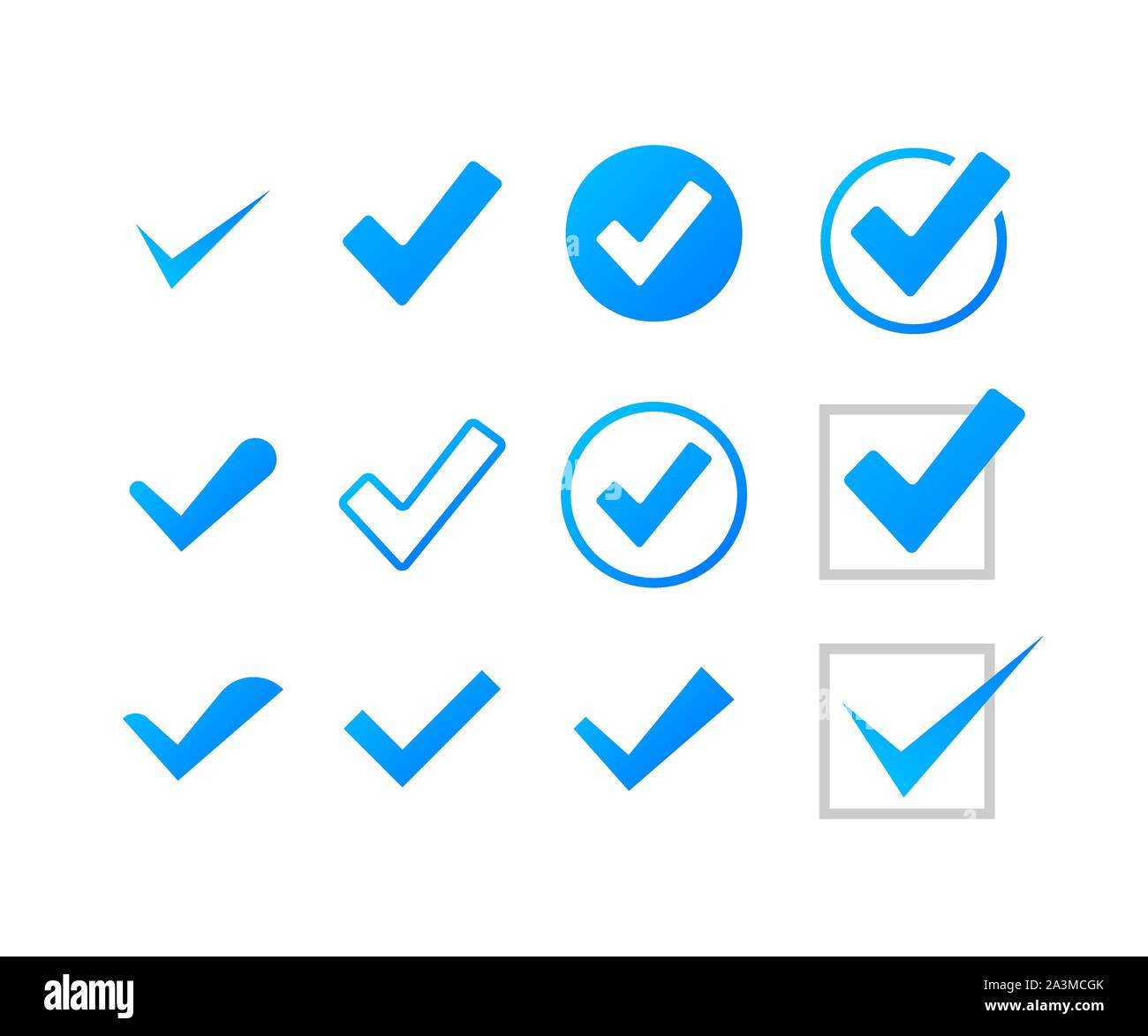 Set Check Marks or Ticks. Tick symbol, grunge check mark. Vector stock ...