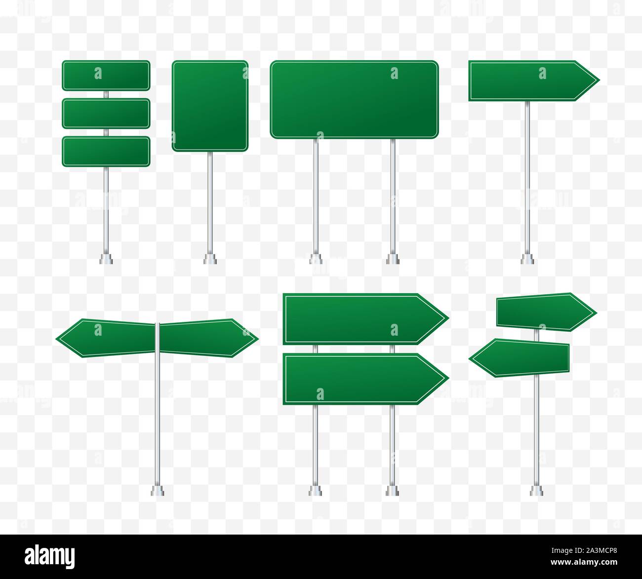 Set of road signs isolated on transparent background. Vector stock ...